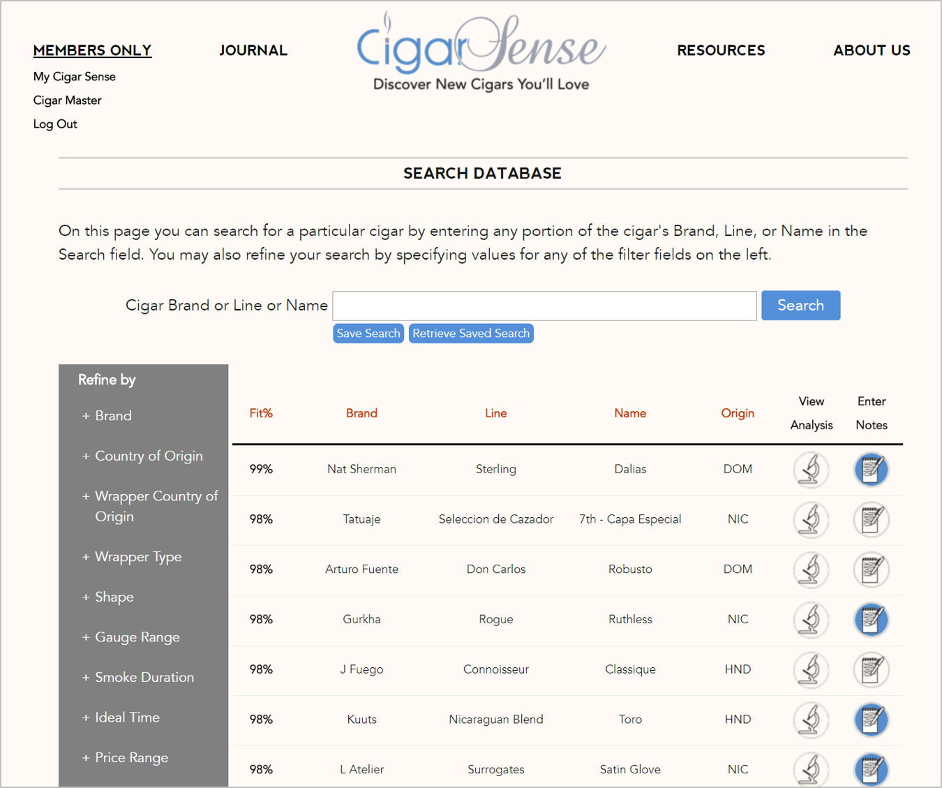 The Cigar Sense Database • Cigar Sense